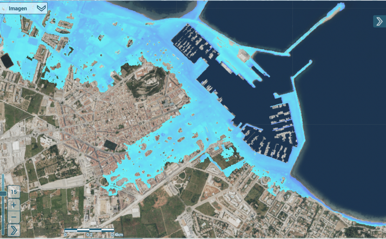 Los mapas que muestran cómo se inundará Dénia en 2050 por el cambio ...
