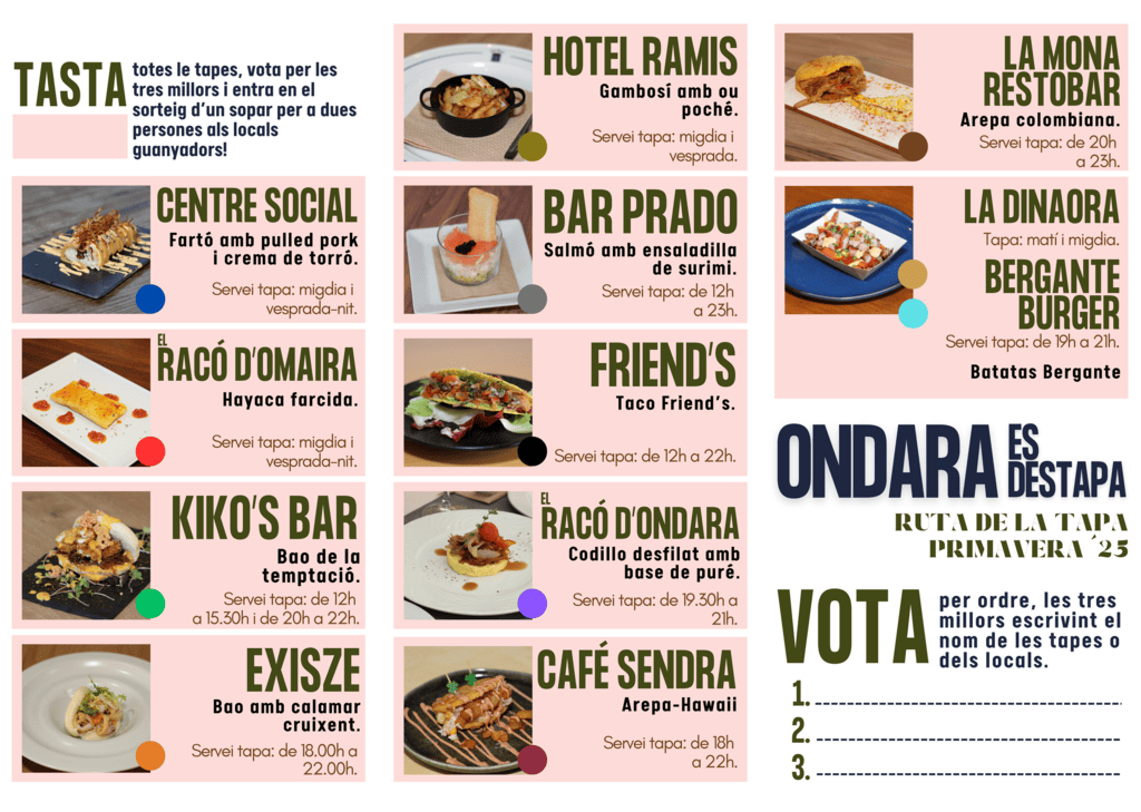 Conoce los bares y sus propuestas de la Ruta de la Tapa «Ondara es ...